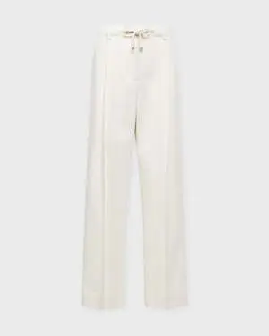 Moncler Wool Gabardine Tailored Trousers - Cream