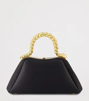 BVLGARI X Geraldine Guyot Mini Satin Serpentine Top-handle Bag - Black