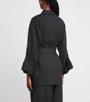 Eleventy Wool-blend Belted Kimono Jacket