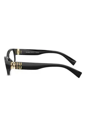 Miu Miu Logo Detail Eyeglasses - Black
