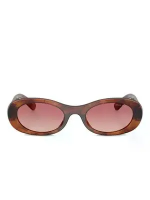 Miu Miu Tortoiseshell Oval-frame Sunglasses - Brown