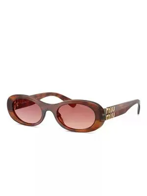 Miu Miu Tortoiseshell Oval-frame Sunglasses