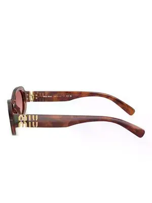 Miu Miu Tortoiseshell Oval-frame Sunglasses