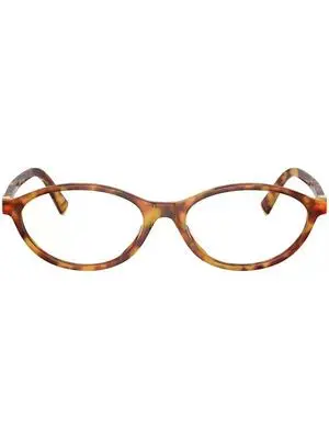 Miu Miu Tortoiseshell Oval-frame Glasses - Brown