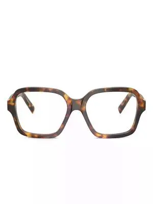 Miu Miu Tortoiseshell-pattern Square-frame Eyeglasses - Brown