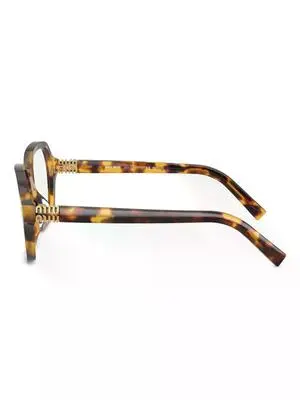 Miu Miu Tortoiseshell-pattern Square-frame Eyeglasses - Brown