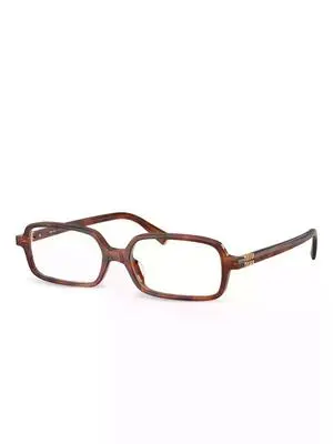 Miu Miu Tortoiseshell-pattern Rectangle-frame Glasses