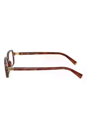 Miu Miu Tortoiseshell-pattern Rectangle-frame Glasses