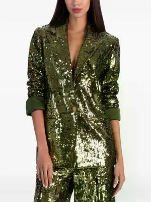 Alice + Olivia Sequinned Blazer - Green