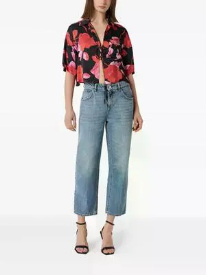 Blumarine Whiskered Straight Jeans
