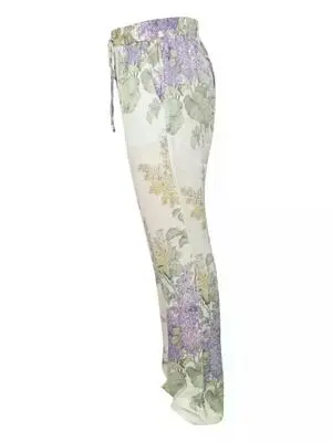 MOUTY Floral-print Straight-leg Trousers - Neutrals