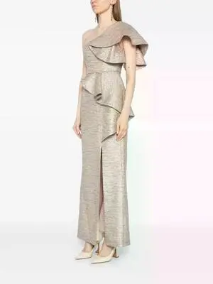 SAIID KOBEISY Ruffled Brocade Dress