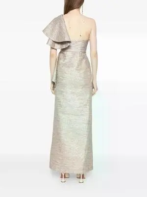 SAIID KOBEISY Ruffled Brocade Dress