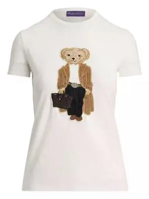 Ralph Lauren Polo Bear-embroidered T-shirt - White