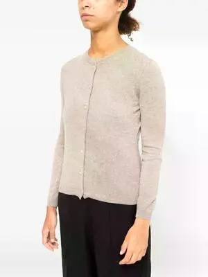 LA ROSE Button-fastening Cashmere Cardigan - Neutrals