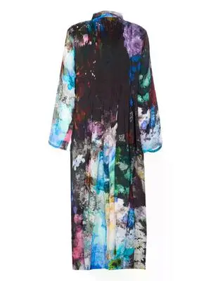 YAVI Sanche Printed Dress - Black