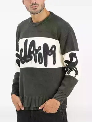DISCLAIMER Striped Crew-neck Sweater