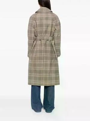 Lacoste Plaid Double-breasted Coat