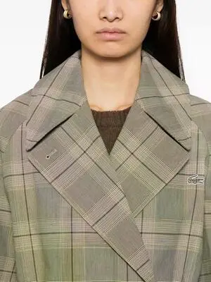 Lacoste Plaid Double-breasted Coat