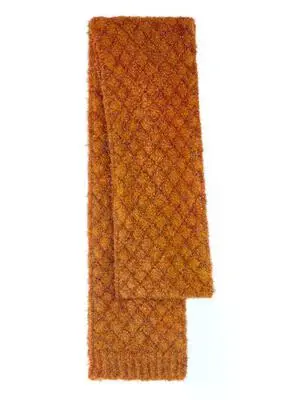 Dries Van Noten Metallized Knitted Scarf - Orange