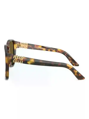Miu Miu Tortoiseshell Sunglasses With Logo Plaque