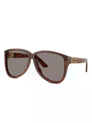 Miu Miu Geometric Frame Sunglasses - Brown