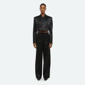 Helmut Lang Cropped Duchesse Satin Blazer