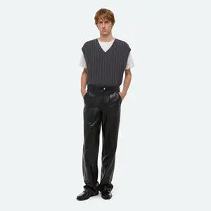 Helmut Lang Leather Utility Straight Leg Pants