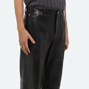 Helmut Lang Leather Utility Straight Leg Pants