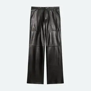 Helmut Lang Leather Utility Straight Leg Pants
