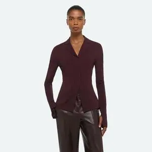 Helmut Lang Viscose Blazer Top - Mahogany