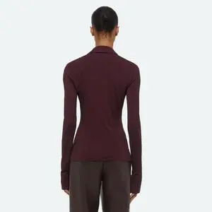 Helmut Lang Viscose Blazer Top - Mahogany