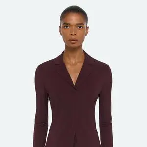 Helmut Lang Viscose Blazer Top - Mahogany