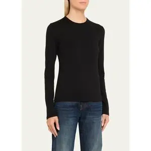 Vince Long-sleeve Crewneck T-shirt - Black