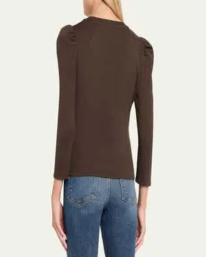 Veronica Beard Delano Puff-sleeve Top