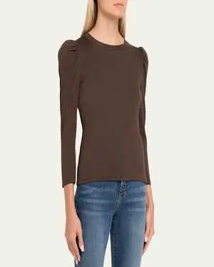 Veronica Beard Delano Puff-sleeve Top