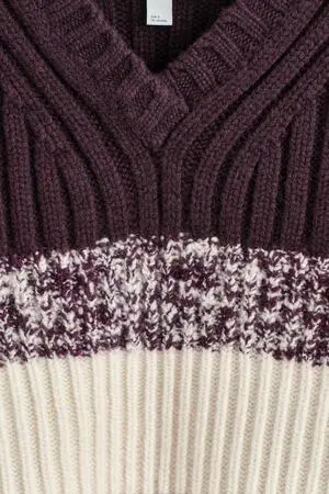 Cos Textured Merino Wool V-neck Sweater
