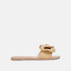 DOLCEVITA Darsey Bow Slides - Lt Natural Raffia