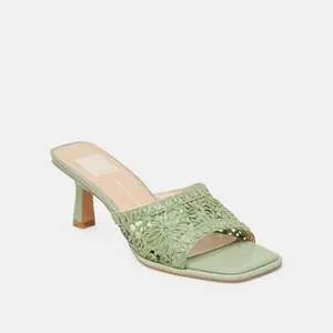 DOLCEVITA Maylah Raffia Macrame Kitten Heel Sandals