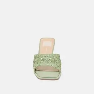 DOLCEVITA Maylah Raffia Macrame Kitten Heel Sandals