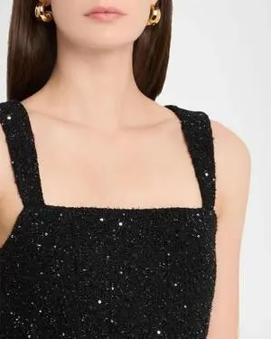 Alice + Olivia Keria Fitted Tweed Mini Dress - Black