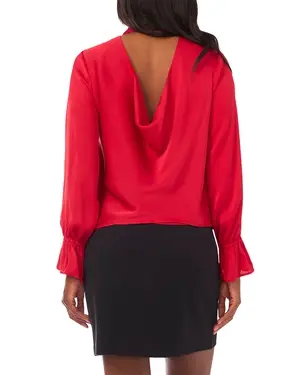 1.State Open Back Bell Sleeve Blouse