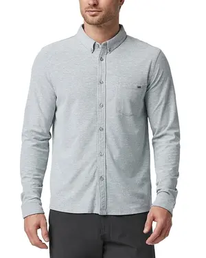 Vuori Long Sleeve Ace Button Down Shirt - Light Grey
