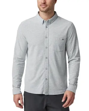 Vuori Long Sleeve Ace Button Down Shirt - Light Grey