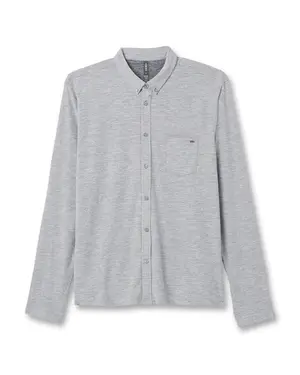 Vuori Long Sleeve Ace Button Down Shirt - Light Grey