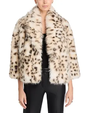Love Token Faux Fur Jacket - Snow Leopard