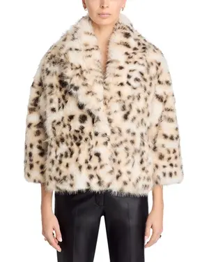 Love Token Faux Fur Jacket - Snow Leopard