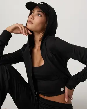 Vuori Halo Zippered Hoodie - Black