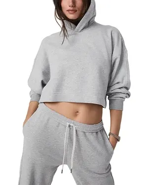 Vuori Sedona Cropped Hoodie - Light Grey