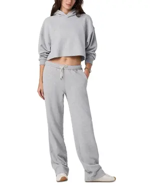 Vuori Sedona Cropped Hoodie - Light Grey